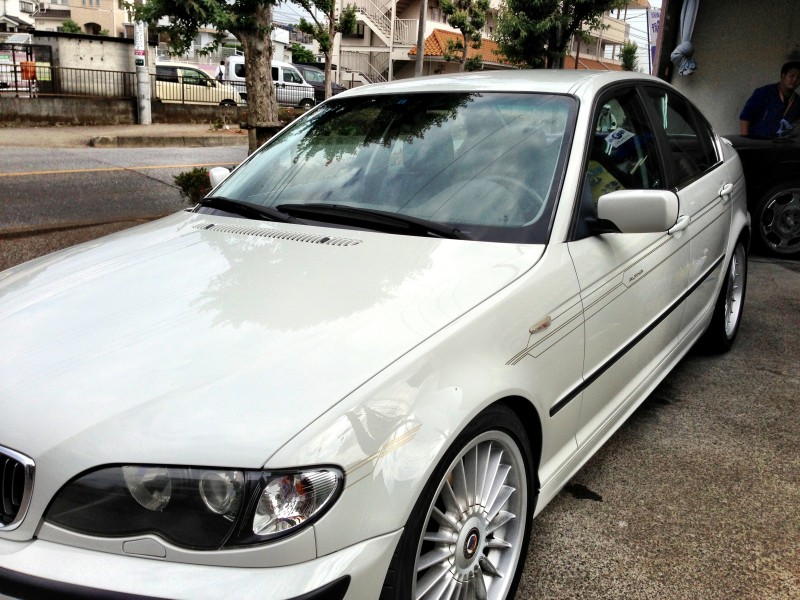 BMW・アルピナ・B3S/ドアメッキモールクリーニング(磨き＆コーティング)/埼玉県狭山市のお客様 - カークリーニングの得洗隊（とくせんたい）